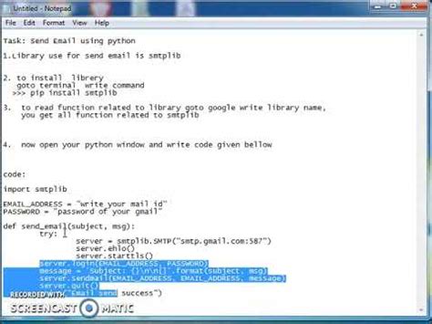 Send Mail Through Python Using Smtplib YouTube