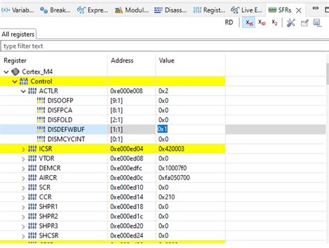 How To Set Auxiliary Control Register Bit On Cortex M4 Stack Overflow