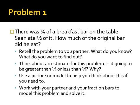 Modeling Multiplication Of Fractions With Bars Bell Ringer