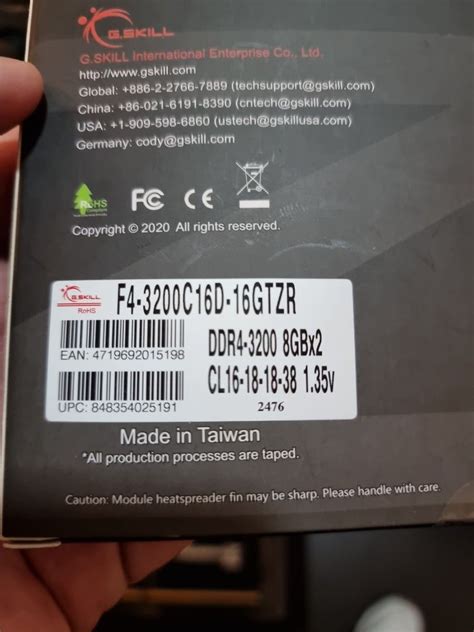 Gskill Ddr4 3200 8gbx2 Tridentz Rgb Computers And Tech Parts And Accessories Computer Parts On