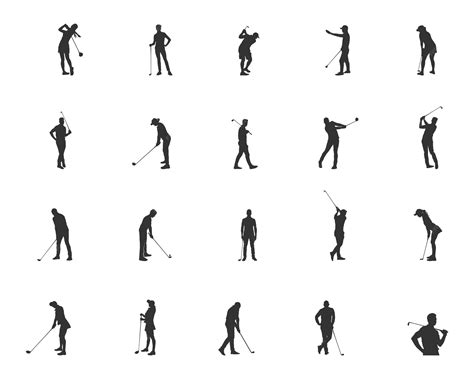 Siluetas De Jugador De Golf Archivos De Corte Svg De Jugador De Golf