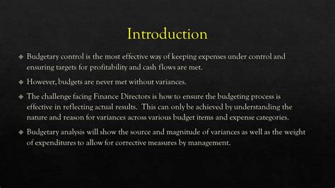 Budget Analysis Model EFinancialModels