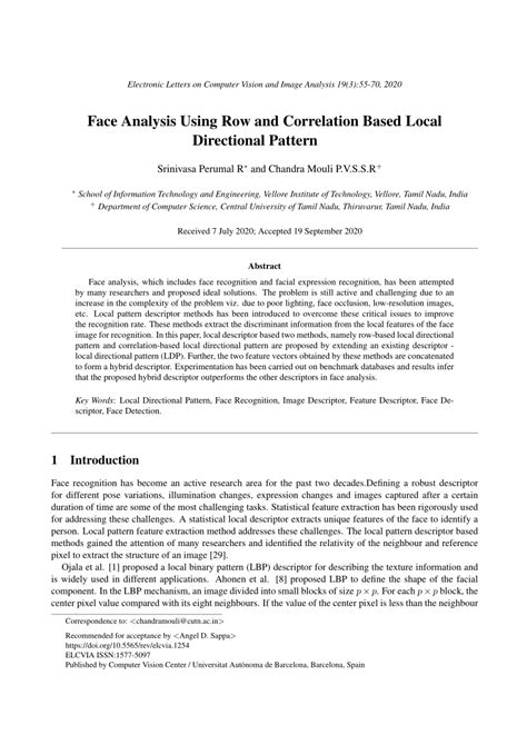 Pdf Face Analysis Using Row And Correlation Based Local Directional Pattern