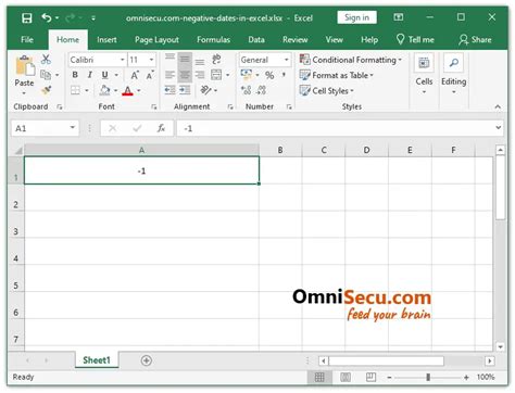 Negative Date In Excel