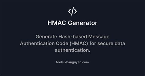 Devtools Hmac Generator