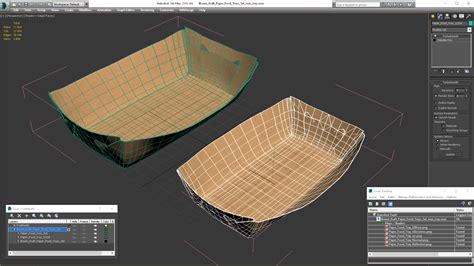갈색 크래프트 종이 식품 트레이 세트 3d 모델 15 3ds Blend C4d Fbx Max Ma Lxo Obj Free3d