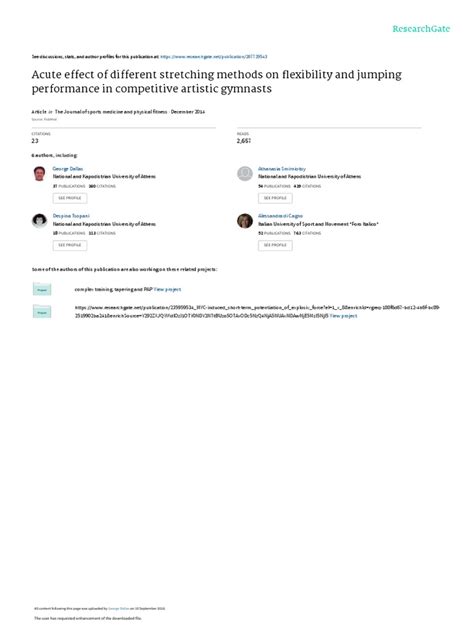 Acute Effect Of Different Stretching Methods On Flexibility And Jumping Performance In