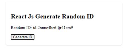 React Js Generate Random Id