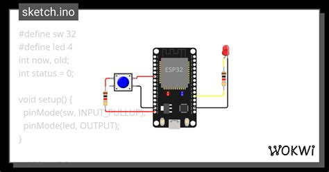 กดติดกดดับled Wokwi Esp32 Stm32 Arduino Simulator