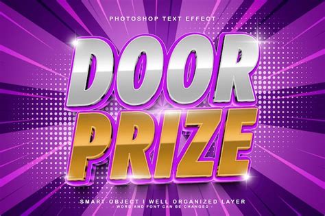 Premium Psd 3d Door Prize Editable Text Effect Mockup Template