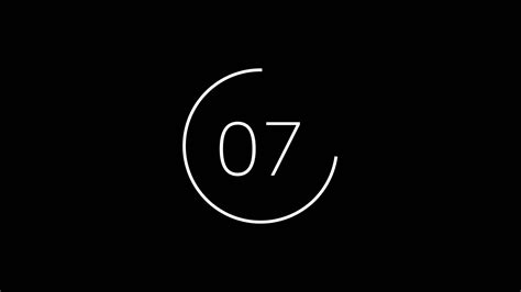 10 Seconds Countdown Timer On Black Background With White Circle