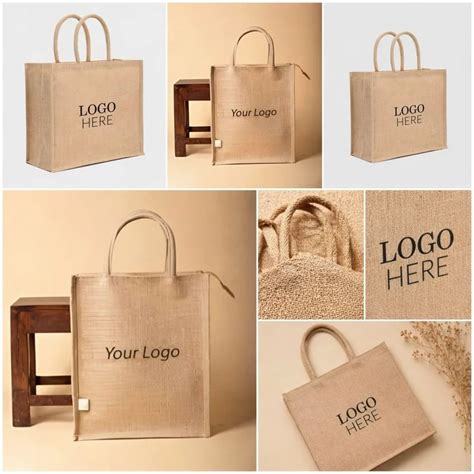 Kori Eco Max Jute Bag 16 X 16 X 10 Off White With Top Zipper Closer