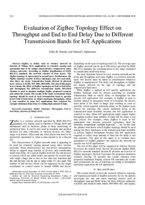 Pdf Evaluation Of Zigbee Topology Effect On Throughput And End To End Delay Due To Different