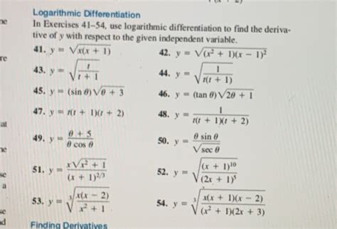 Solved Logarithmic Differentiation In Exercises 41 54 Use Solved Logarithmic Differentiation In Exercises 41 54 Use