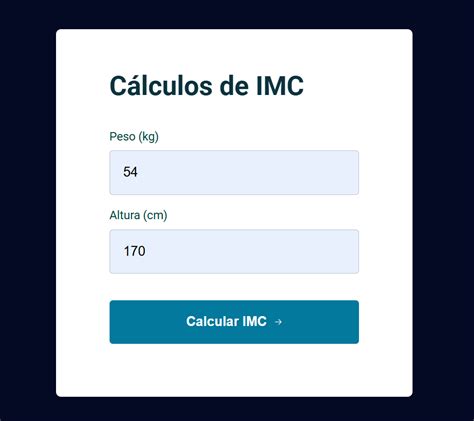 Github Matheussilva07calculadora Imc Esta é Uma Calculadora De Imc Criada Com Html Css E