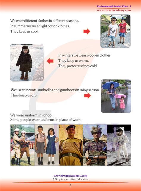 Ncert Solutions For Class 1 Evs Chapter 5 Our Clothes