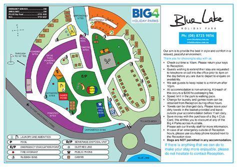 Updatedmap Blue Lake Holiday Park