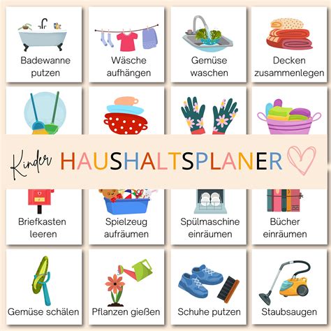 Haushaltsplan Für Kinder Aufgaben Montessori Fördert
