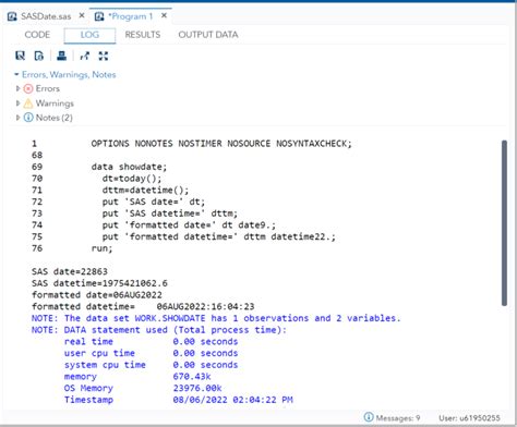 How To Print Data Values Into The Sas Log Learn Sas Code