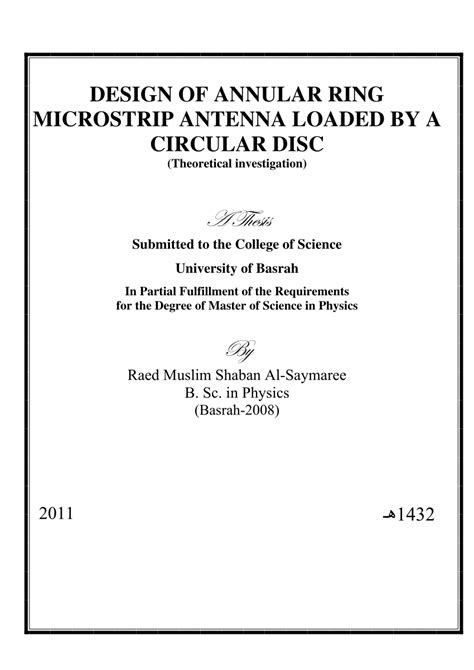 Pdf Design Of Annular Ring Microstrip Antenna Loaded By A Circular Disc