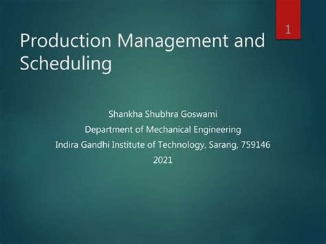 Scheduling And Controlling Production Activities Pptx Technology And Computing