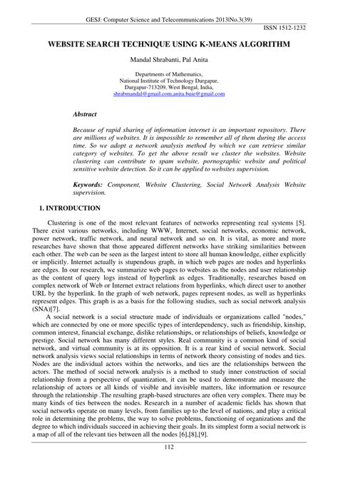pdf website search technique using k means algorithm