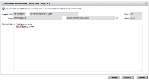 Automation Scripting Attribute Launch Point Setting REPORTEDBYID To