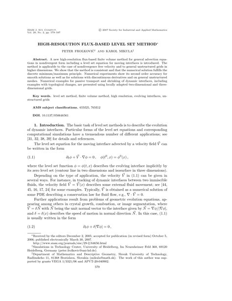 pdf flux based level set method