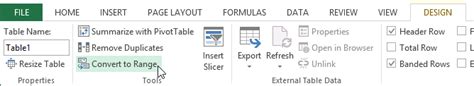 Excel Tables