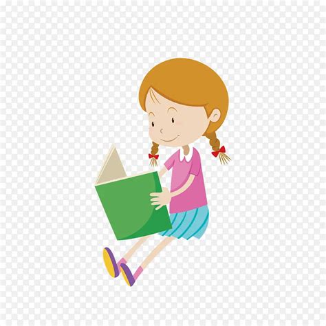 卡通看书的小女孩免抠素材png图片素材下载图片编号10402213 Png素材网