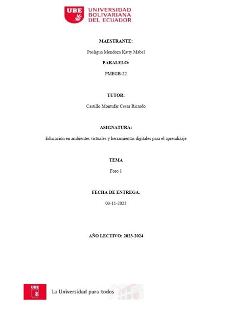 Foro 1 Boceto De Aula Virtual Pdf Salón De Clases Informática