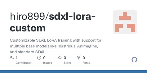 Github Hiro899sdxl Lora Custom Customizable Sdxl Lora Training With
