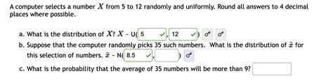 Solved A Computer Selects A Number X From 5 To 12 Randomly