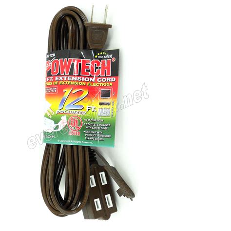 Heavy Duty Extension Cord Brown 12 Feet 2 Pcs Everest