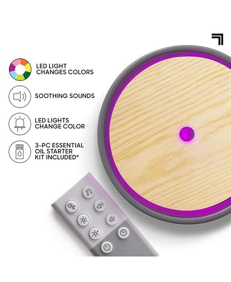Sharper Image Diffuser Ultrasonic Aromatherapy Wood Lid And Ceramic Led With Sound 150ml Macys