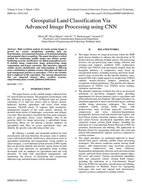 Geospatial Land Classification Via Advanced Image Processing Using Cnn