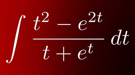 Integral Of T 2 E 2t T E T Youtube