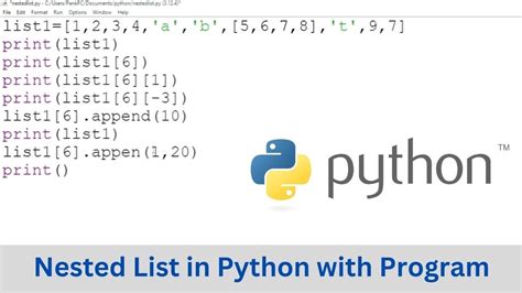 Nested List In Python With Program Example Cse Gyan Python