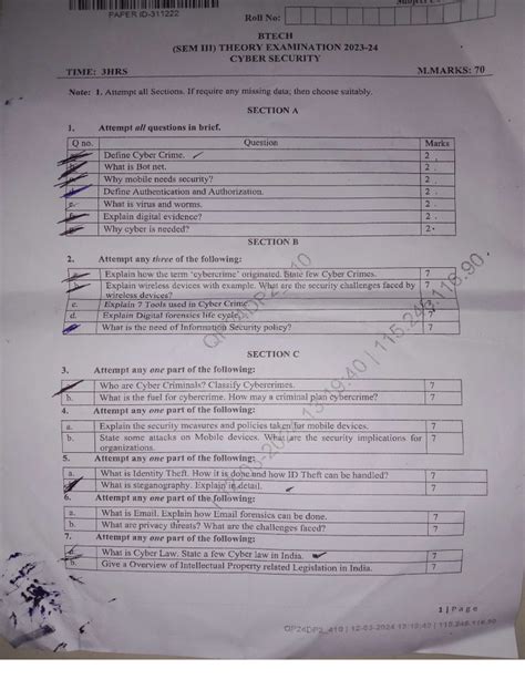 Cyber Security Exam Paper Pdf