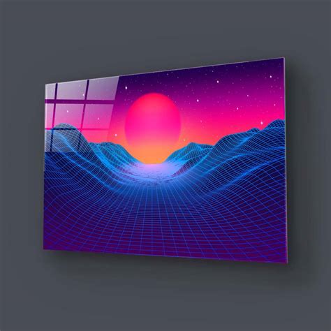 80s Synthwave Glass Wall Art Diy Splashbacks 4u