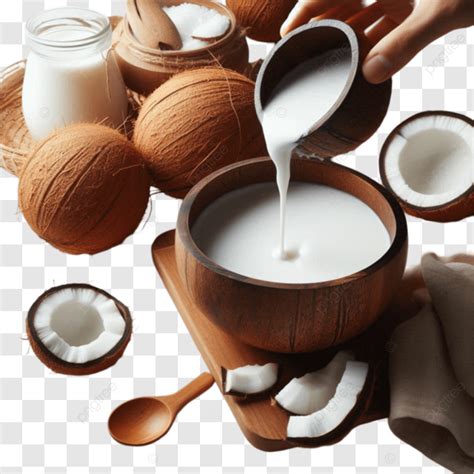 코코넛과 우유가 투명한 배경에 부어지는 3차원 사진 코코넛과 우유가 부어지는 3d 사진 코코넛과 우유가 투명한 배경에 부어지는 3차원 사진 마시다 Png 일러스트 및