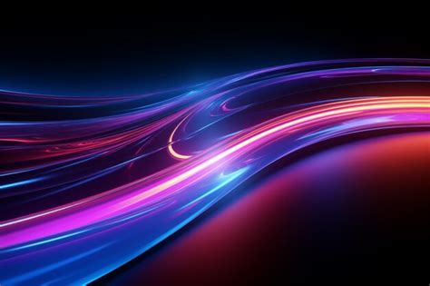 Premium Ai Image High Velocity 3d Light Trails Dynamic Curve Movement