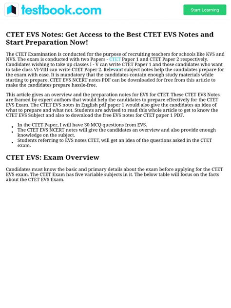 Ctet Evs Notes Get Access To The Best Ctet Evs Notes And Start Preparation Now Pdf