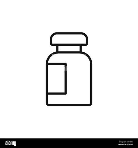 Injection Vial Icon Logo Sign Vector Outline In Black And White Color Stock Vector Image And Art
