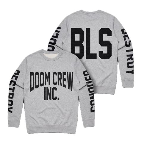 Doom Crew Grey Athletic Crewneck Black Label Society Black Label Society Us