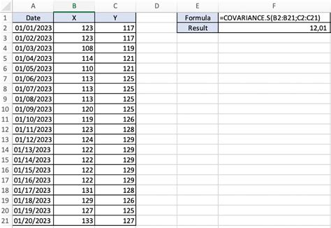Covariance Formula Examples Covariance Excel Function Wall Street