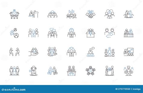 Operations Crew Line Icons Collection Logistics Coordination Planning Execution
