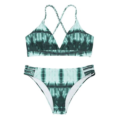 Tie Dye Braided Lace Up Thong Bikini Set In Bikinis Set From Sports