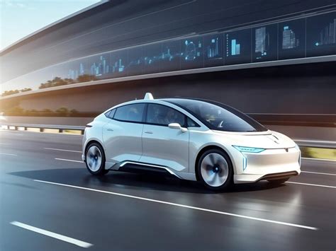 Premium Ai Image Automated Self Driving Futuristic Electric Car