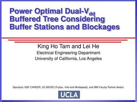 Ppt Power Optimal Dual V Dd Buffered Tree Considering Buffer Stations